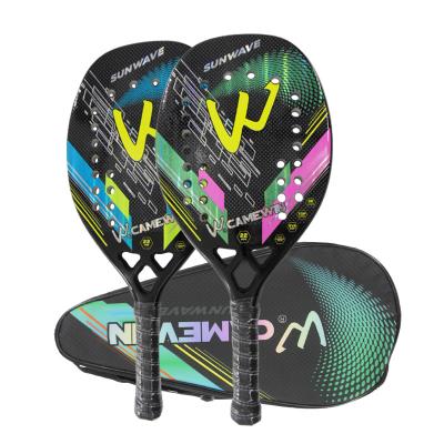 China 3K Carbon Fiber Beach Tennis Racket 320g Rough Grit Surface with Carrybag for sale