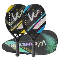 China 3K Full Carbon Fiber Beach Tennis Paddle Racket 320g Rough Surface with Protection Bag for sale