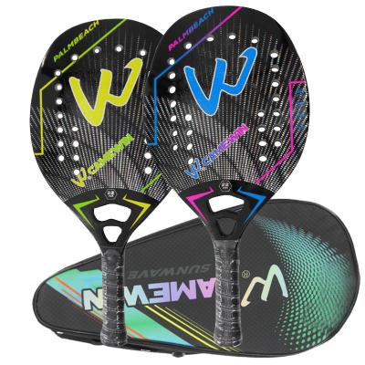 China 3K Carbon Fiber Beach Tennis Racket 320g Rough Surface Soft Interlayer Racquet with Protective Bag for sale