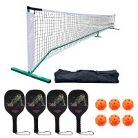 China Portable Pickleball Net Set with 4 Paddles 4 Balls Metal Stand Carry Bag 95x23x18cm for sale