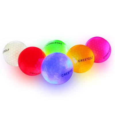 China Glow in the Dark LED Golf Balls 42.67mm 45g Night Training Balls 6 Pack for sale