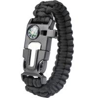 China 5 in 1 Paracord Survival Bracelet with Flint Fire Starter Whistle Compass 10ft 550lb for sale