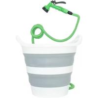 China Portable 3 Gallon Collapsible Bucket Shower with Electric Pump 18L for Outdoor Camping for sale