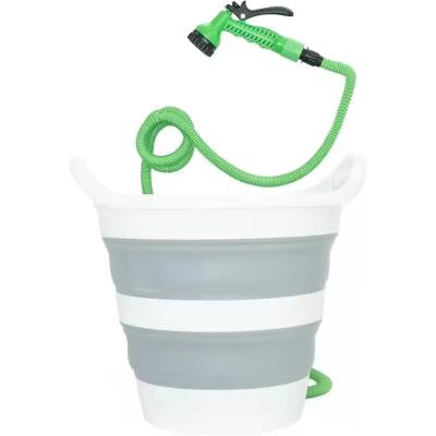 China Portable 3 Gallon Collapsible Bucket Shower with Electric Pump 18L for Outdoor Camping for sale