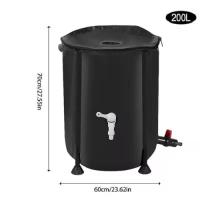 China 200L Collapsible Rainwater Collection Barrel Garden Irrigation Water Storage Tank with PVC Mesh for sale