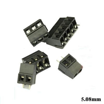 China 5.08mm Pitch PCB Mounted Screw Terminal Blocks 2P 3P Combination Black 300V 10A for sale