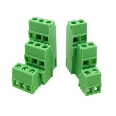 China 5.08mm 5.00mm Pitch PCB 3 Row Screw Terminal Blocks 2pin 20pin Jointable 300V 10A for sale