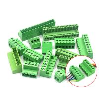 China 5.08mm Pitch PCB Pluggable Screw Terminal Block Docking Socket Plug 2-20 Pin 300V 10A for sale