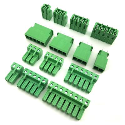 China 7.62mm Spacing 30Amp Pluggable Plug-in Screw Terminal Blocks Plug + Header for sale