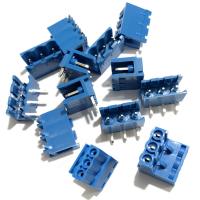 China Blue 5.08mm Spacing PCB Pluggable Screw Terminal Blocks Plug + Right Angle Pin Header for sale