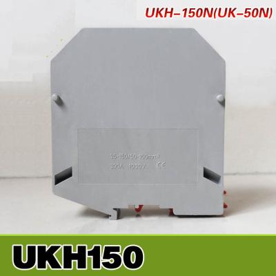 China UKH-150 UK Series DIN Rail Screw Clamp Terminal Block 150A PA66 Copper Nickel Plated for sale