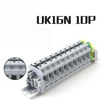 China UK16N DIN Rail Screw Clamp Terminal Block PA66 16mm² Copper Nickel Plated for sale