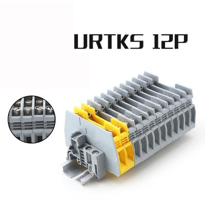 China URTK/S 6mm² Din Rail Test Terminal Block Screw Clamping 800V 41A PA66 V0 for sale