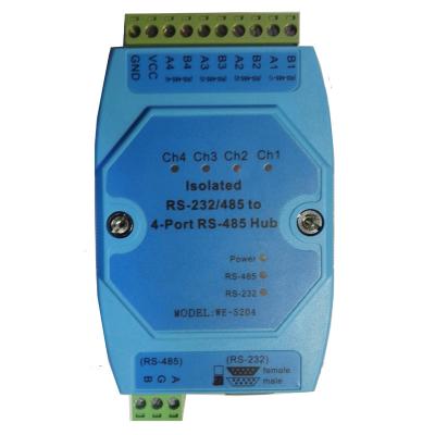 China RS-232 RS-485 4 Port Isolated Hub 1000VDC Lightning Protection DIN Rail for sale