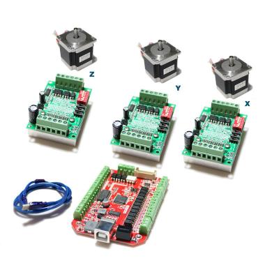 China TB6560 3A CNC Router Controller 57mm Stepper Motor MACH3 USB 4 Axis Driver Kit for sale