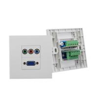 China 86x86mm VGA AV Wall Plate Faceplate with Terminal Block Socket Panel White for sale