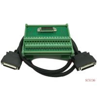 China SCSI 36 Pin Servo Connector Breakout Board Adapter with 1 Meter Cable for DIN Rail Mount for sale