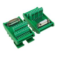China DB15 Single End Connector D Sub 15 Pin Terminal Block Breakout Board DIN Rail 35mm for sale