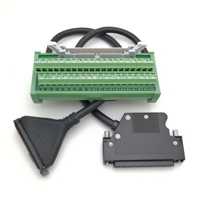China IDC40 40 Pin Connector Terminal Block Breakout Board 1M Cable for Mitsubishi Q Series PLC I/O Module for sale