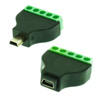 China Mini USB Male or Female to 5 Pin Screw Terminal Block Connector Adapter 1.0A for sale