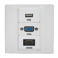 China VGA HDMI USB Multimedia Faceplate Wall Plate Outlet Terminal Block Socket Panel for sale