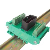 China OBD2 16 Pin Connector to Terminal Block Breakout Board DIN Rail Mount 72mm for sale