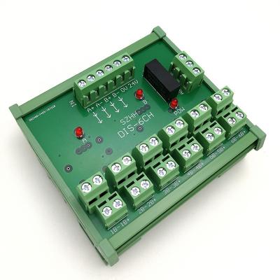 China 1 In 6 Out Pulse Signal Distributor 0-200 kHz Stepper Motor Splitter 9-26 VDC for sale
