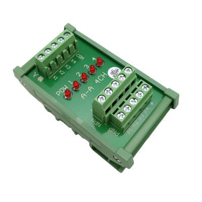 China PLC NPN PNP Signal Converter 4 Way Logic Level Polarity Interchange 24V DC 10KHz for sale