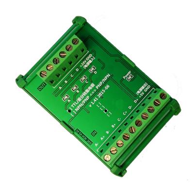 China DC24V 4 Channel Servo Encoder Differential 5V TTL to Open Collector 24V HTL Signal Converter for sale