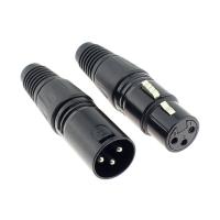 China XLR 3 Pin Microphone Audio Connector Male Female Coupling Plug Nickel Gold Plated for sale