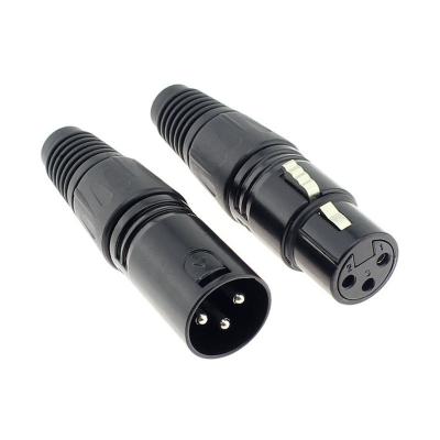 China XLR 3 Pin Microphone Audio Connector Male Female Coupling Plug Nickel Gold Plated for sale
