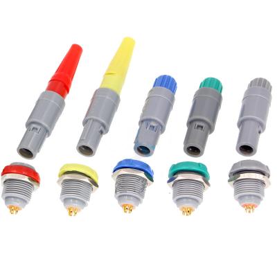 China PAG PKG Push Pull Self-latching Electrical Connector 2 to 14 Pin Plastic Tubing Plug Socket for sale