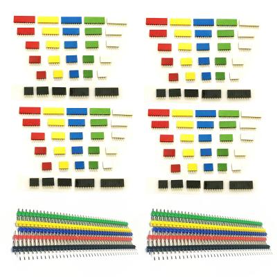 China 150pcs 2.54mm Single Row Pin Header Male 30pcs Female Socket 120pcs Gold Plated for sale