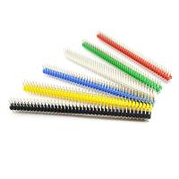 China Colored 2x40P 40Pin 2.54mm Straight Double Row Male Pin Header Strip 11mm for sale