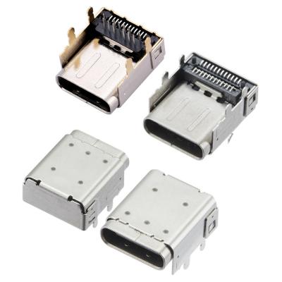 China USB 3.1 Type C Receptacle 24 Pin Female Jack Charging Port Dual Layer Shell for sale