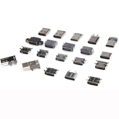 China USB 3.1 Type C Female Socket Connector 6P to 24P Charging Port Jack for sale