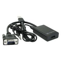 China VGA Male to HDMI 1080P Audio Video Converter Adapter with 20cm Cable for HDTV for sale