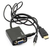 China HDMI to VGA Converter Adapter 1080P with Audio Cable for HDTV PC Laptop for sale