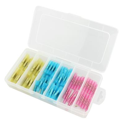China 125pcs Heat Shrink Butt Connector Terminals Assortment Kit BHT1.25 BHT2 BHT5 Tinned Copper for sale