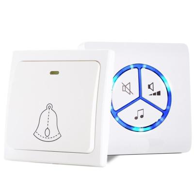 China No Battery Wireless Door Bell Waterproof Plug-in Wall Socket Push Switch Button Doorbell 85V-265V AC for sale