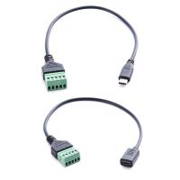 China USB Type-C 3.1 Male Female to 5-Pin Screw Terminal Adapter Cable 30cm for sale