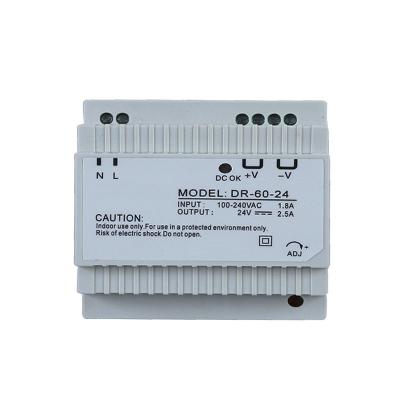 China DR-60-24 60W 24V 2.5A Din Rail Switching Power Supply DC Output for sale