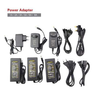 China AC to DC 12V 24V 1A 8A Switching Power Supply Charger Adapter 5.5x2.5mm EU US AU UK Plug for sale