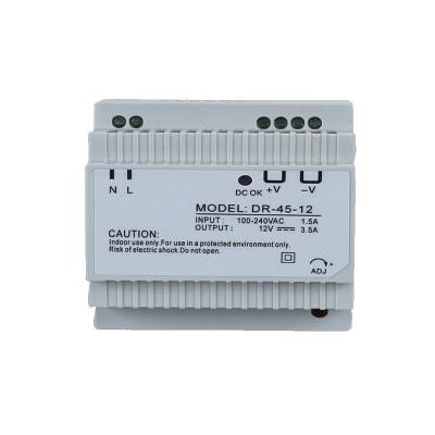 China DR-45-12 45W 12V 3.5A DC Output Din Rail Switching Power Supply for sale