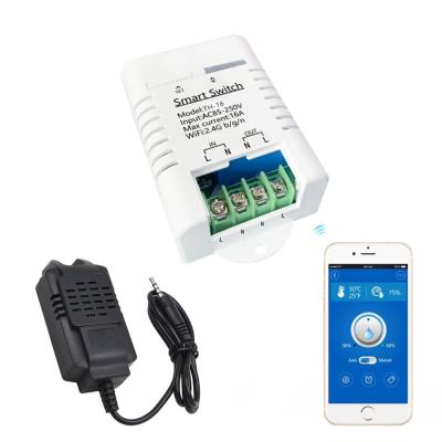 China WiFi Smart Switch Temperature Humidity Monitor Kit for Alexa Google Home Voice Control for sale