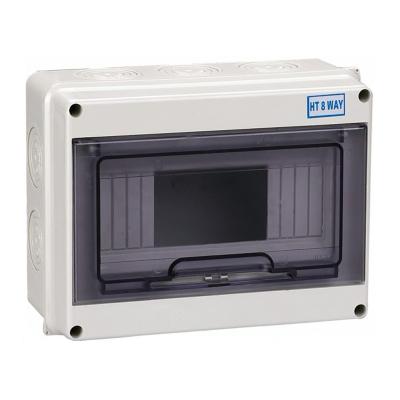 China HT 8 Way IP65 Waterproof Outdoor Electrical Enclosure Distribution Plastic Switch Box 8 Circuit for sale