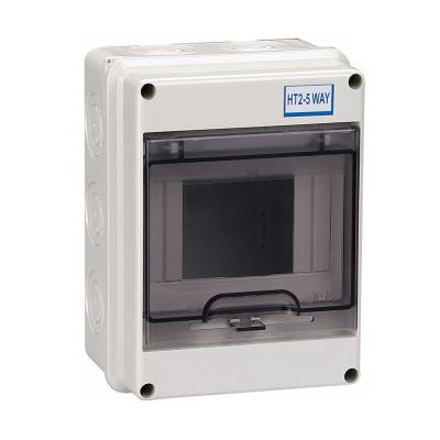 China HT 5 Way IP65 Waterproof Outdoor Electrical Enclosure Distribution Plastic Switch Box 35mm DIN Rail for sale