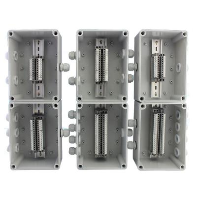 China Waterproof Cable Distribution Junction Box 200x150x100mm ABS IP65 with Din Rail Terminal Blocks for sale