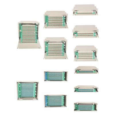 China ODF Fiber Optic Distribution Frame 19 Inch Rack Mount 1U 2U 3U Sliding Cassette FC SC LC ST 12-144 Core for sale