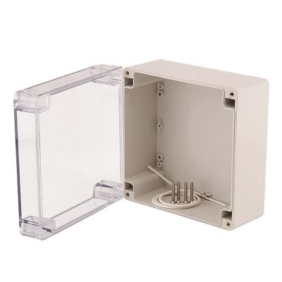 China Plastic Junction Box 160x160x90mm ABS Waterproof Clear Cover Electric Distribution Enclosure for sale